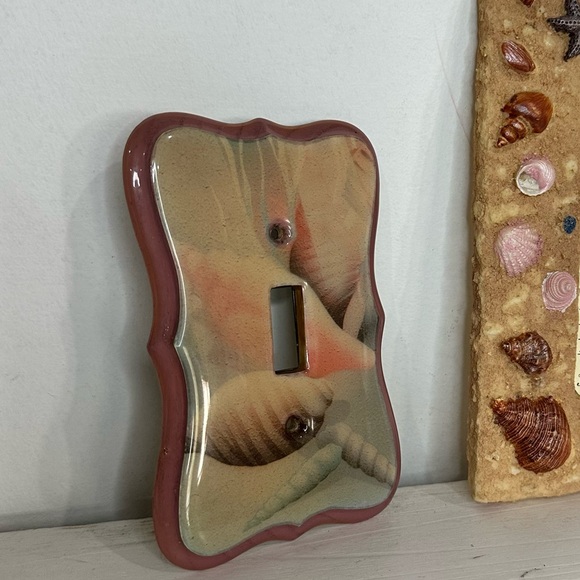 Vintage | Accents | Vintage Wooden Seashell Light Switch Plate Cover ...